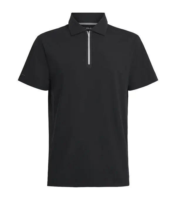 Rlx Ralph Lauren Quarter-zip Polo Shirt - Black