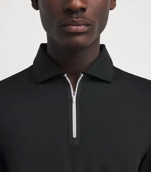 Rlx Ralph Lauren Quarter-zip Polo Shirt - Black