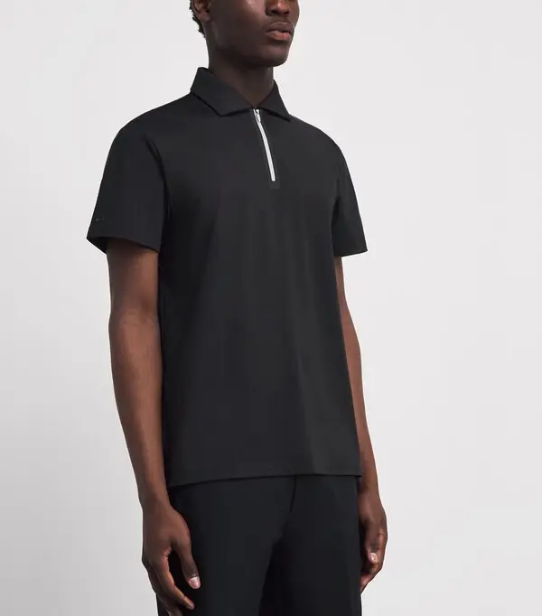 Rlx Ralph Lauren Quarter-zip Polo Shirt - Black