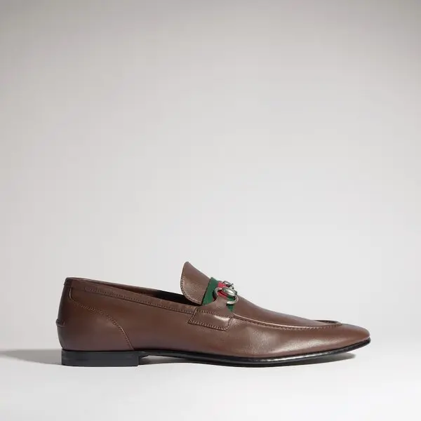 Gucci Leather Horsebit Loafers - Brown