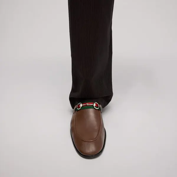 Gucci Leather Horsebit Loafers - Brown