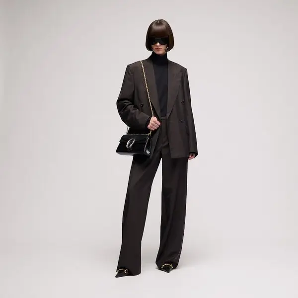 Gucci Pinstripe Wool Mohair Double-breasted Jacket