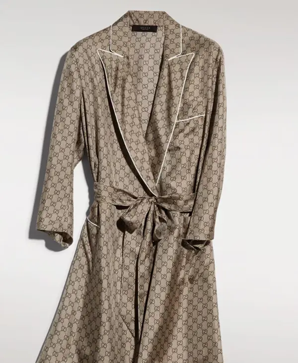 Gucci Printed Silk Twill Shirt - Beige