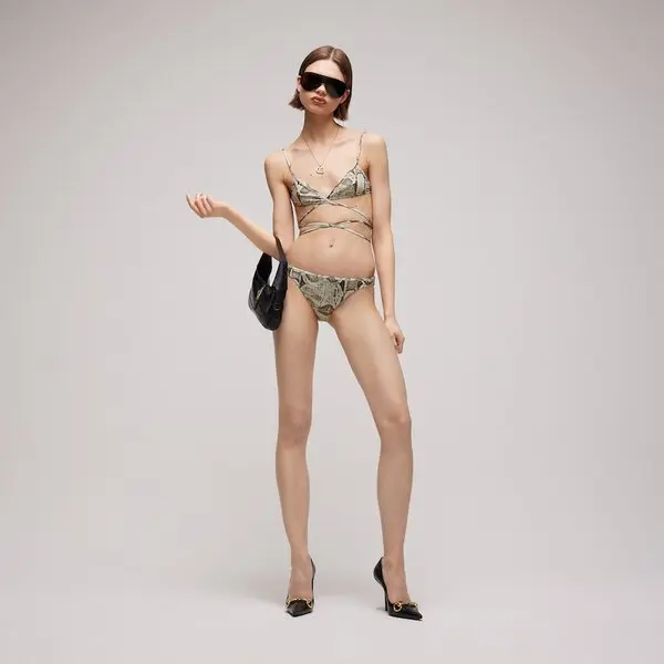 Gucci Python Print Stretch Jersey Bikini - Green