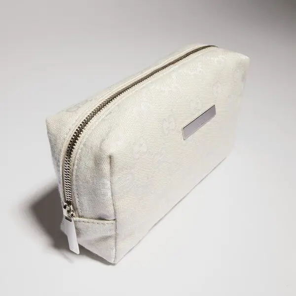 Gucci Medium Cosmetic Case With Plaque Gg Canvas
