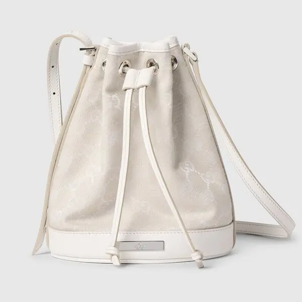 Gucci Mini Bucket Bag With Gg Canvas - White