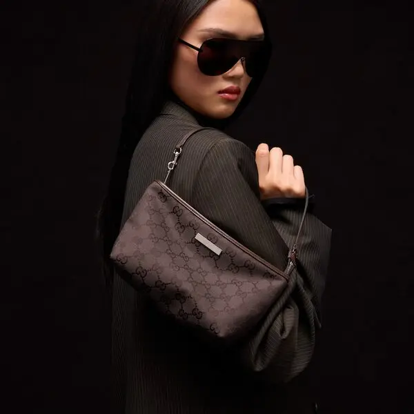 Gucci Gg Canvas Small Pouch With Strap