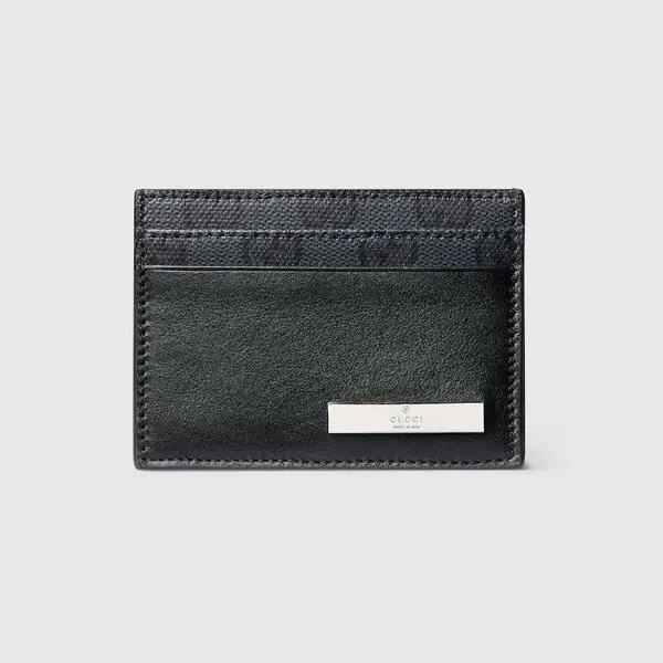 Gucci Card Case With Metal Tag - Black