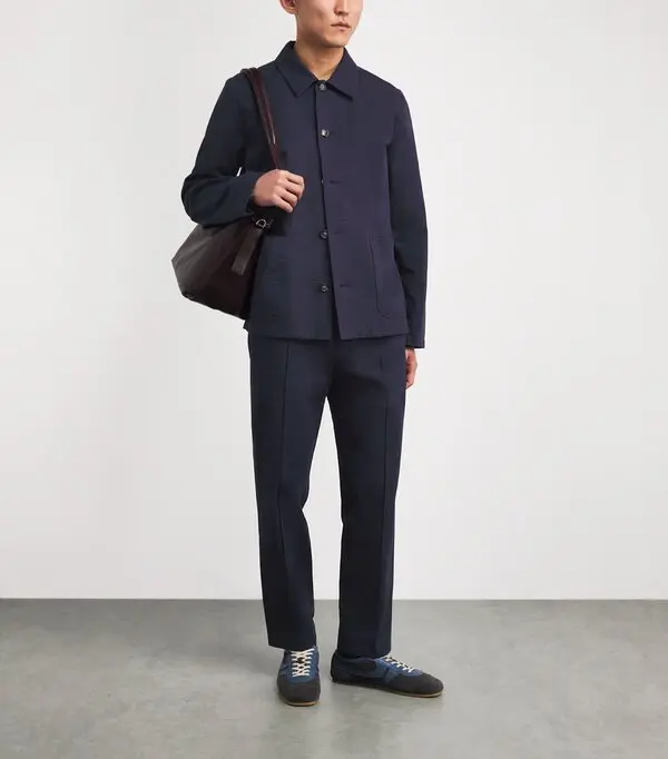 A.p.c. Cotton Pleated Trousers - Navy