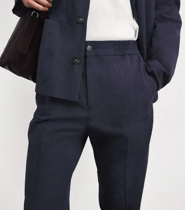 A.p.c. Cotton Pleated Trousers - Navy