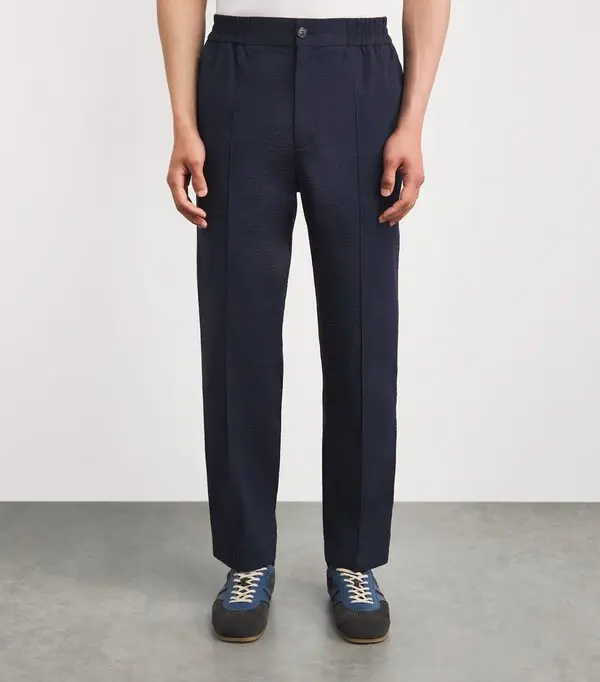 A.p.c. Cotton Pleated Trousers - Navy