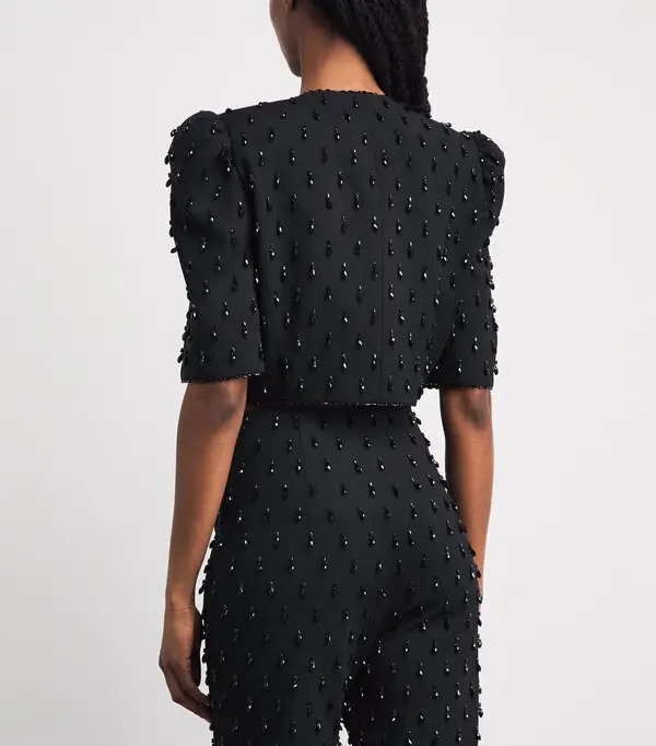 Carolina Herrera Tasseled Embellished Cropped Jacket