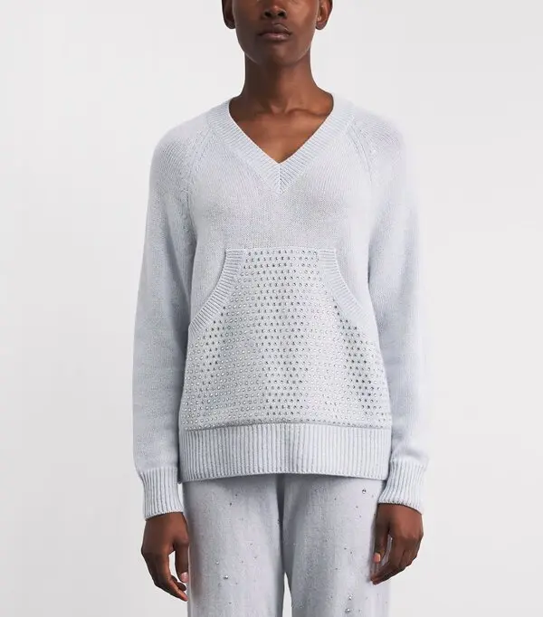 WILLIAM SHARP Cashmere Crystal-embellished V-neck Sweater