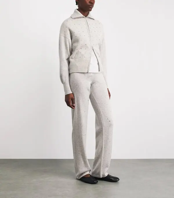 WILLIAM SHARP Cashmere Crystal-embellished Zip-up Bomber Jacket