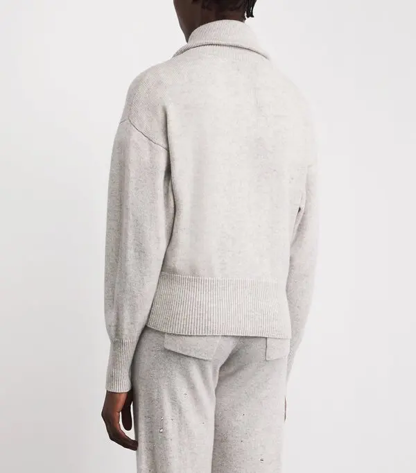 WILLIAM SHARP Cashmere Crystal-embellished Zip-up Bomber Jacket