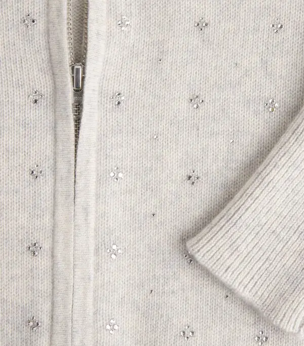 WILLIAM SHARP Cashmere Crystal-embellished Zip-up Bomber Jacket