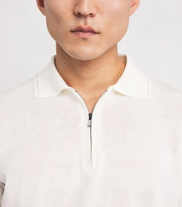 FIORONI CASHMERE Linen-cotton Polo Shirt