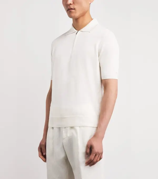 FIORONI CASHMERE Linen-cotton Polo Shirt