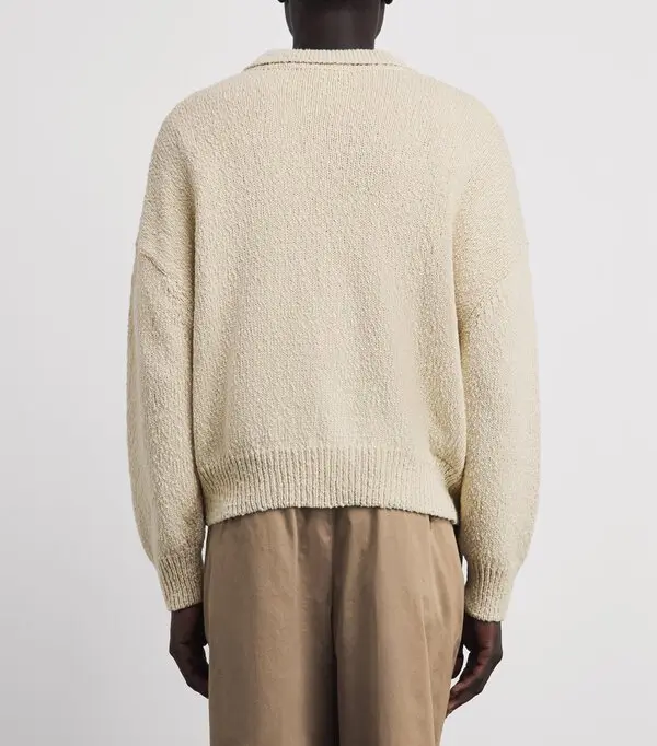 COLE BUXTON Cotton Beach Polo Sweater