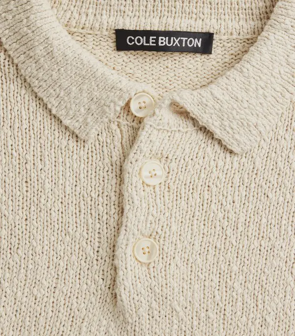 COLE BUXTON Cotton Beach Polo Sweater