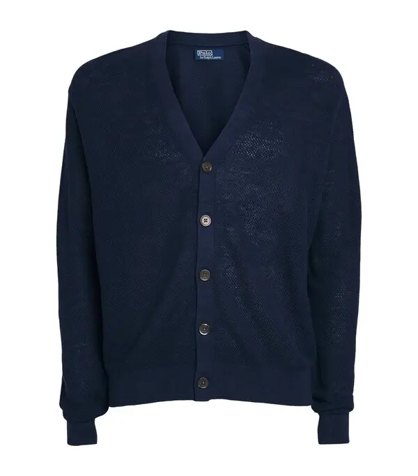 Polo Ralph Lauren Relaxed Linen V-neck Cardigan - Navy