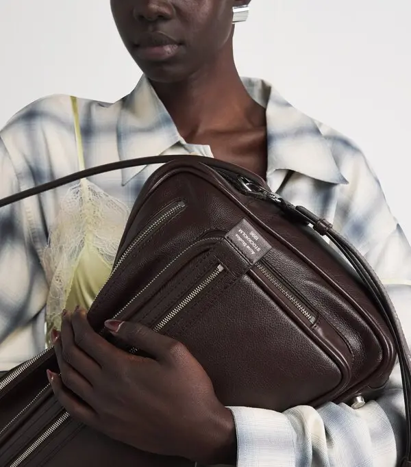Acne Studios Leather Camero Party Shoulder Bag - Brown