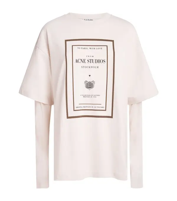 Acne Studios Layered Graphic T-shirt - Beige