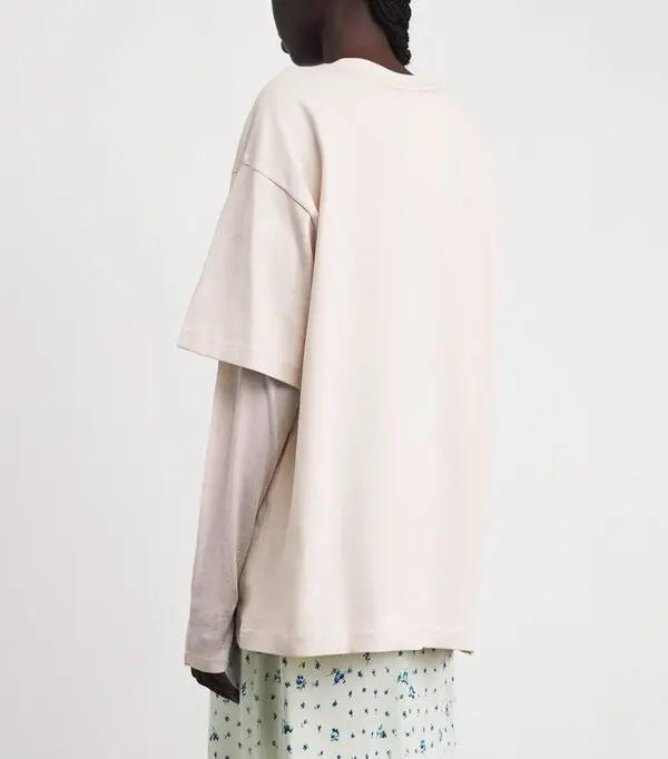 Acne Studios Layered Graphic T-shirt - Beige