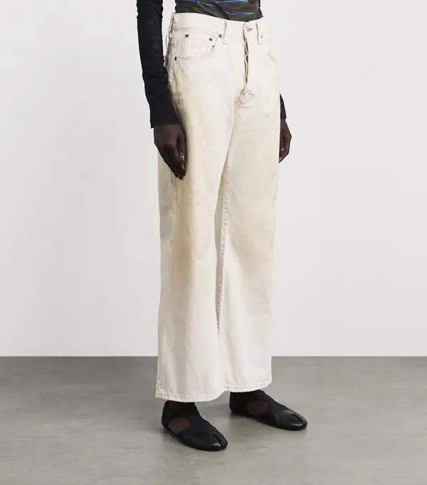 Acne Studios Paint-splattered Wide-leg Jeans
