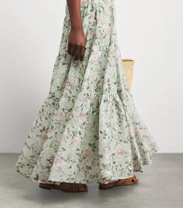Alice + Olivia Embroidered Floral Maxi Dress