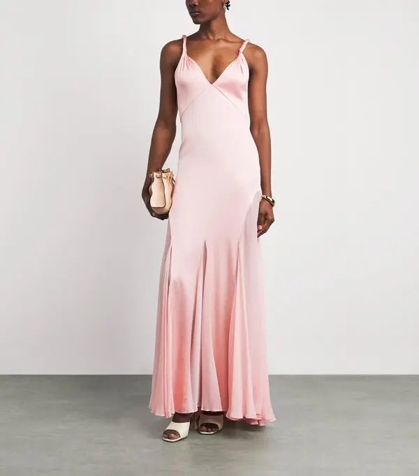Alice + Olivia Andrina Satin Maxi Dress - Pink
