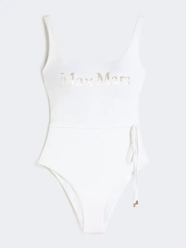 Max Mara One-piece Swimsuit With Logo Detail - White
