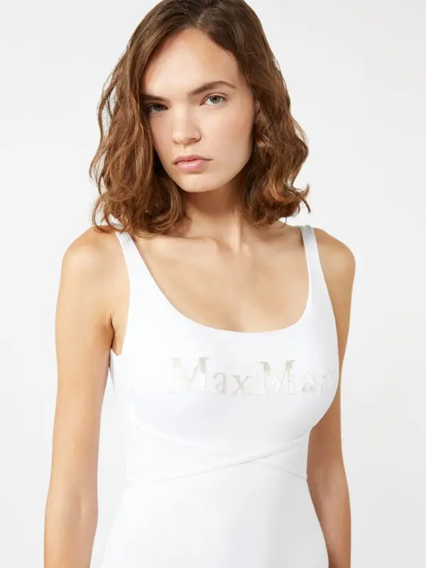 Max Mara One-piece Swimsuit With Logo Detail - White