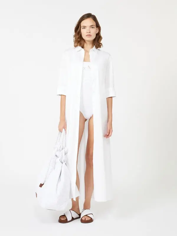 Max Mara One-piece Swimsuit With Logo Detail - White