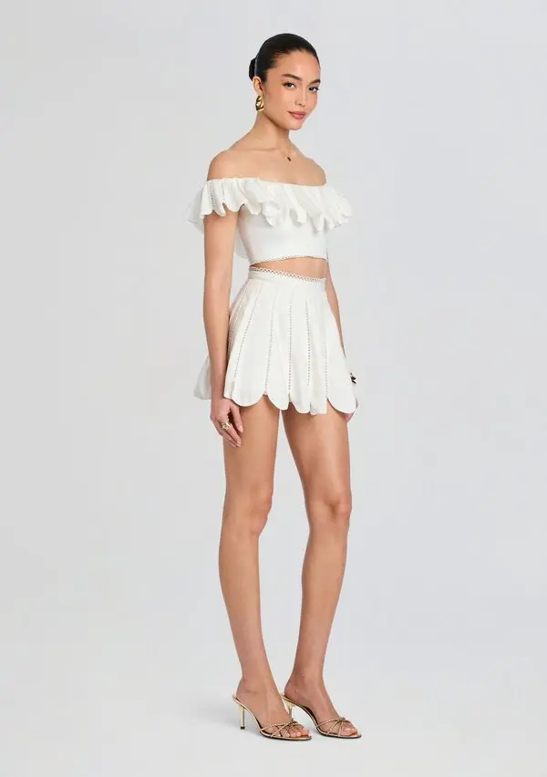 Azulu Nela Linen Shorts - Ivory