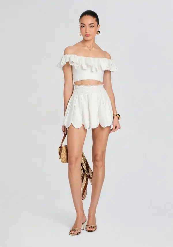 Azulu Nela Off-the-shoulder Linen Top