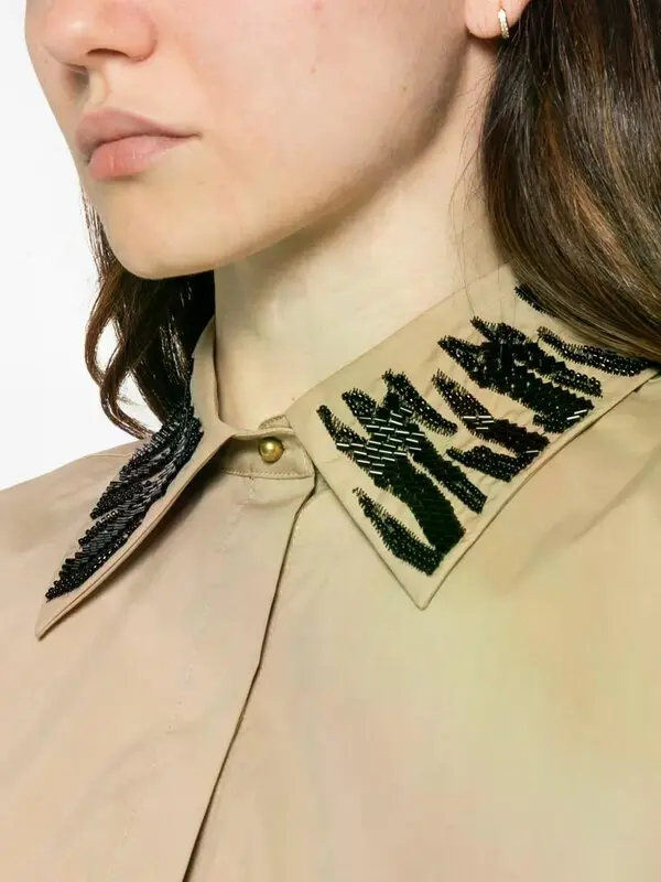 Max Mara Embellished Collar Shirt