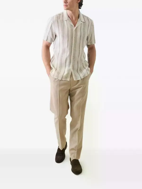 PATRICK ASSARAF Dobby Striped Short-sleeve Shirt