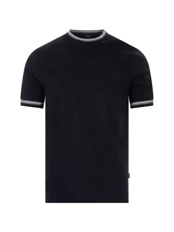 BOSS Stripe-trim T-shirt - Blue