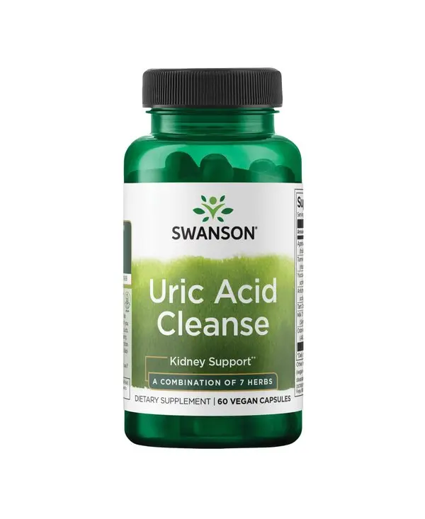 SWANSON Uric Acid Cleanse Natural Supplement Promoting Kidney Support Features A Powerful Combination Of 7 Herbs - No Color