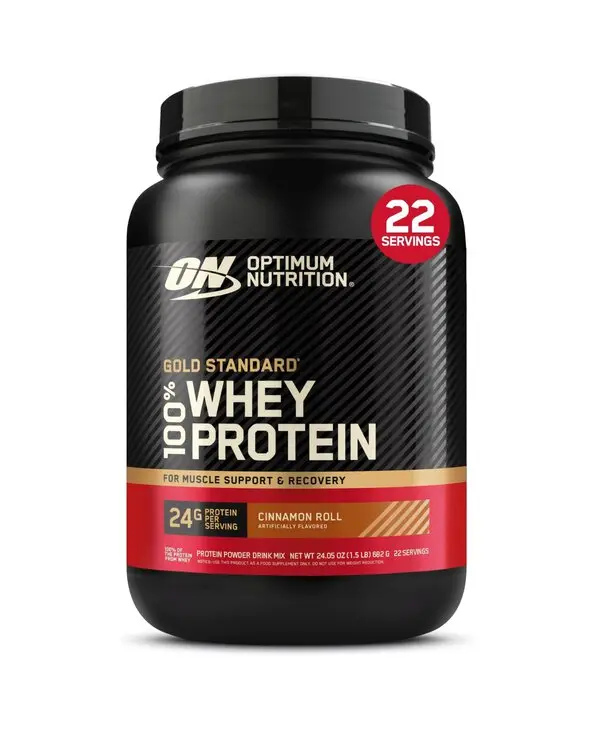 OPTIMUM NUTRITION Gold Standard 100% Whey Protein Cinnamon Roll Protein Powder Drink Mix 24 Oz - No Color