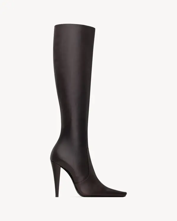 Saint Laurent 77 Boots In Smooth Leather - Brown