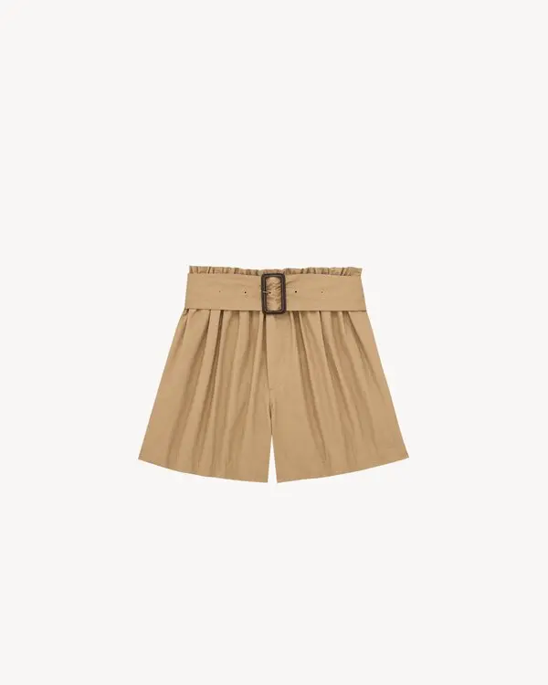 Saint Laurent Paperbag Bermuda Shorts In Cotton