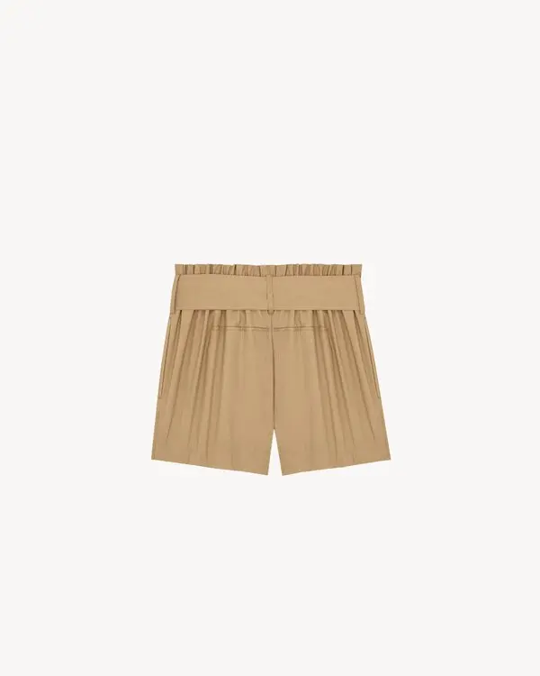 Saint Laurent Paperbag Bermuda Shorts In Cotton