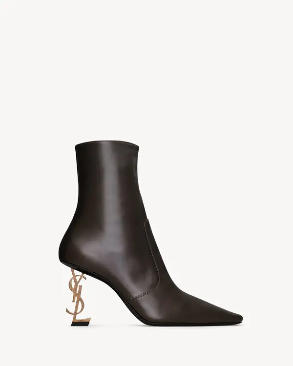 Saint Laurent Opyum Ankle Boots In Smooth Leather
