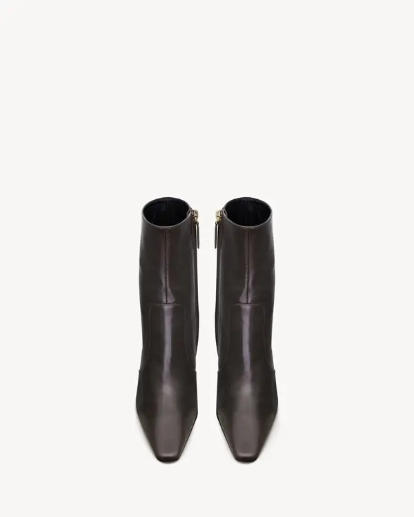 Saint Laurent Opyum Ankle Boots In Smooth Leather
