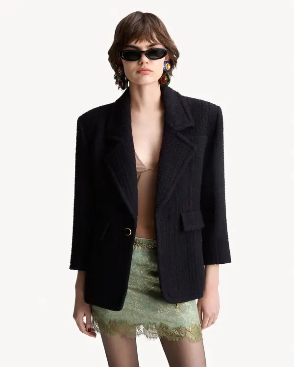 Saint Laurent Baroque Jacquard Lace Mini Skirt - Celadon Or
