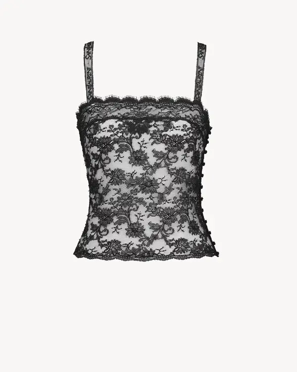 Saint Laurent Lace Camisole - Noir