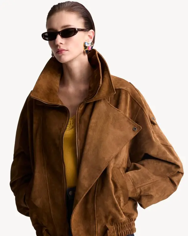 Saint Laurent Vintage Split Leather Bomber Jacket