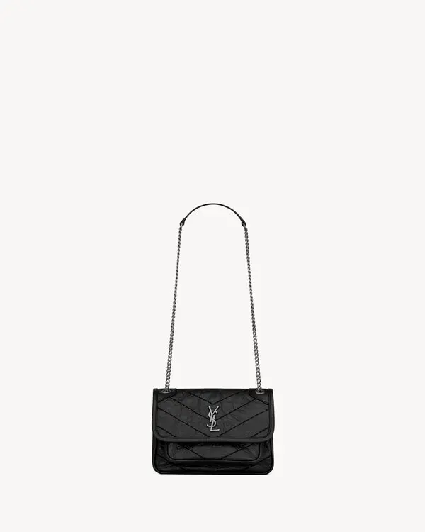 Saint Laurent Niki Mini Bag In Vintage Leather - Black